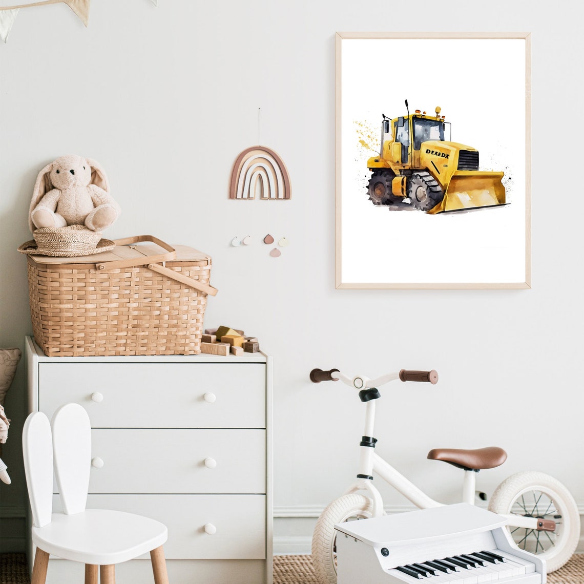 Dozer Truck Wall Art Decor Printable Nursery Art for Kids Bedroom Decor ...