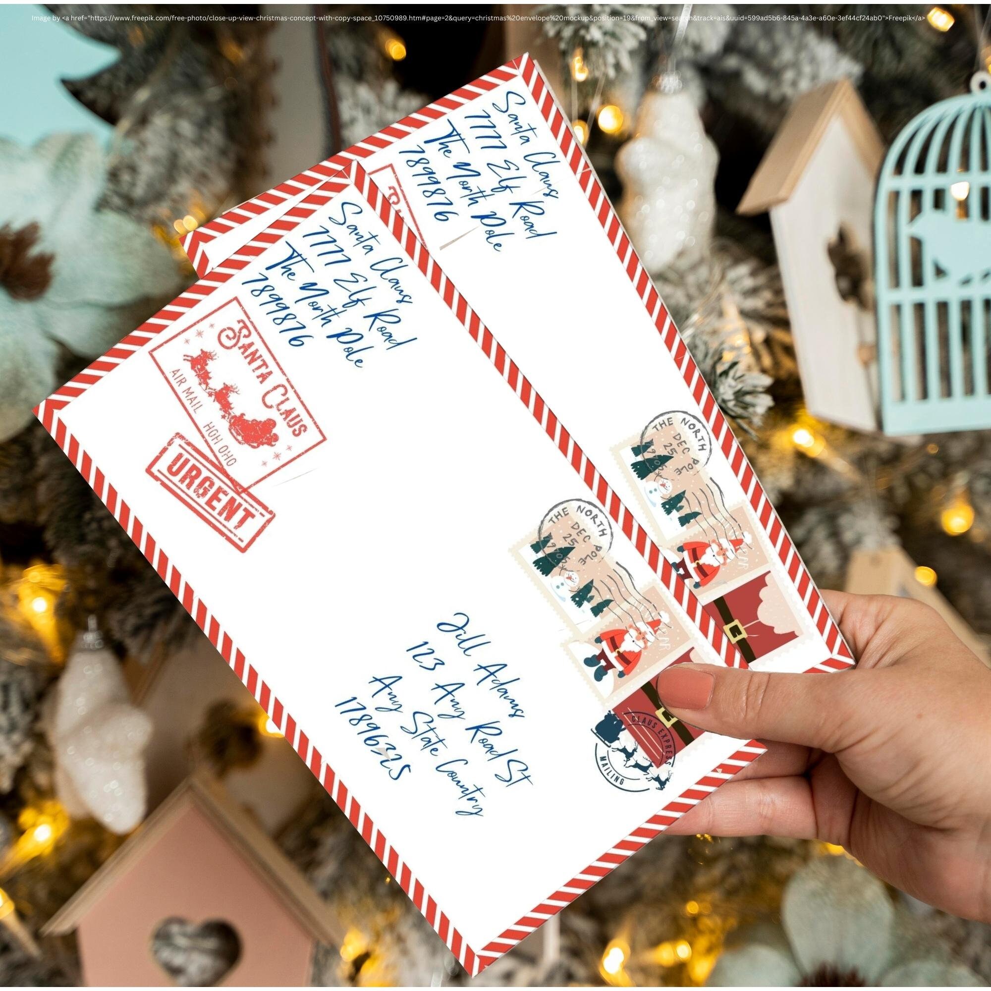 Editable Santa Letter Envelope, Personalized Address Christmas Mail ...