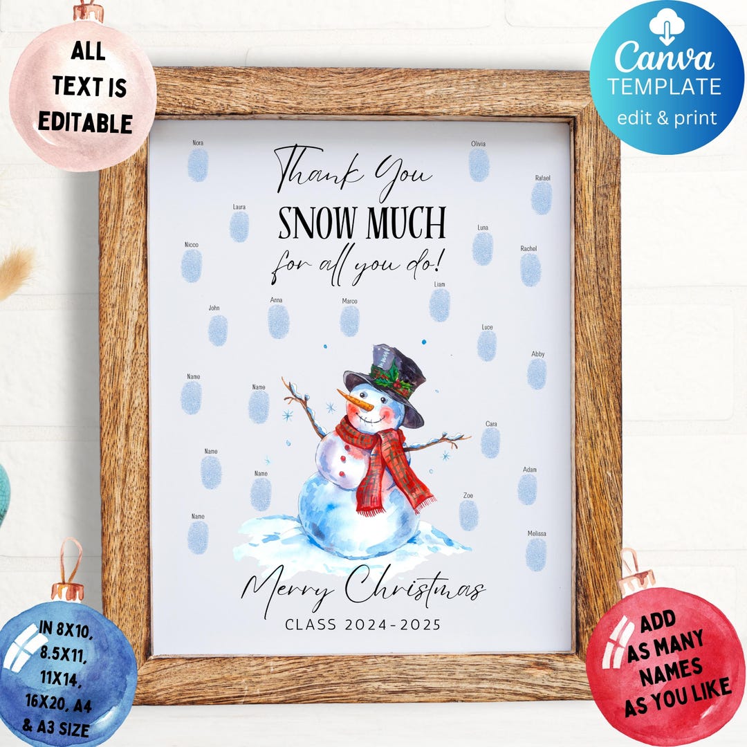 Christmas Winter Teacher Appreciation Gift, Editable Printable Keepsake ...