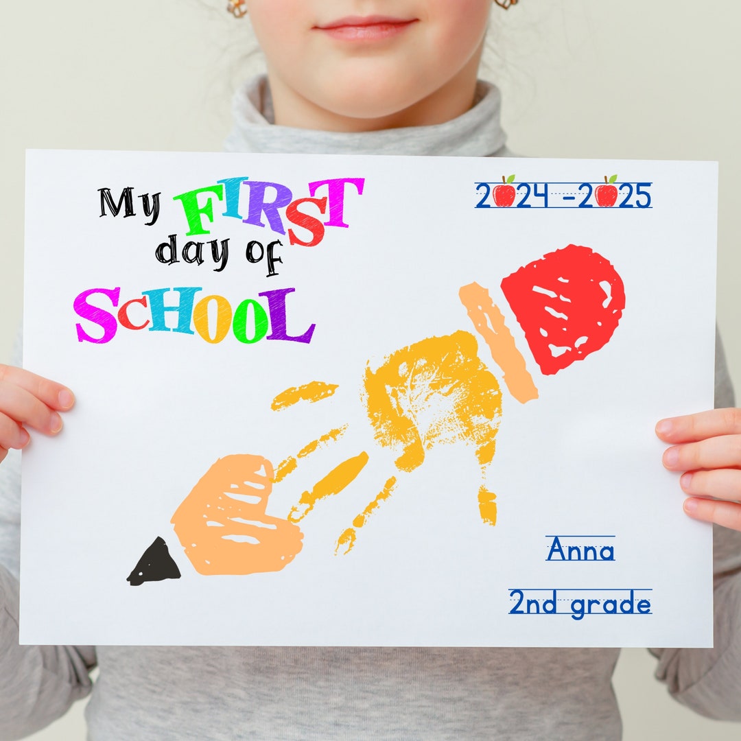 First 1st Day of School Handprint Memory Keepsake, Back to School Sing ...
