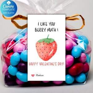 Editable Berry Valentines Gift Tags Valentine You Are Berry Frend Tag ...
