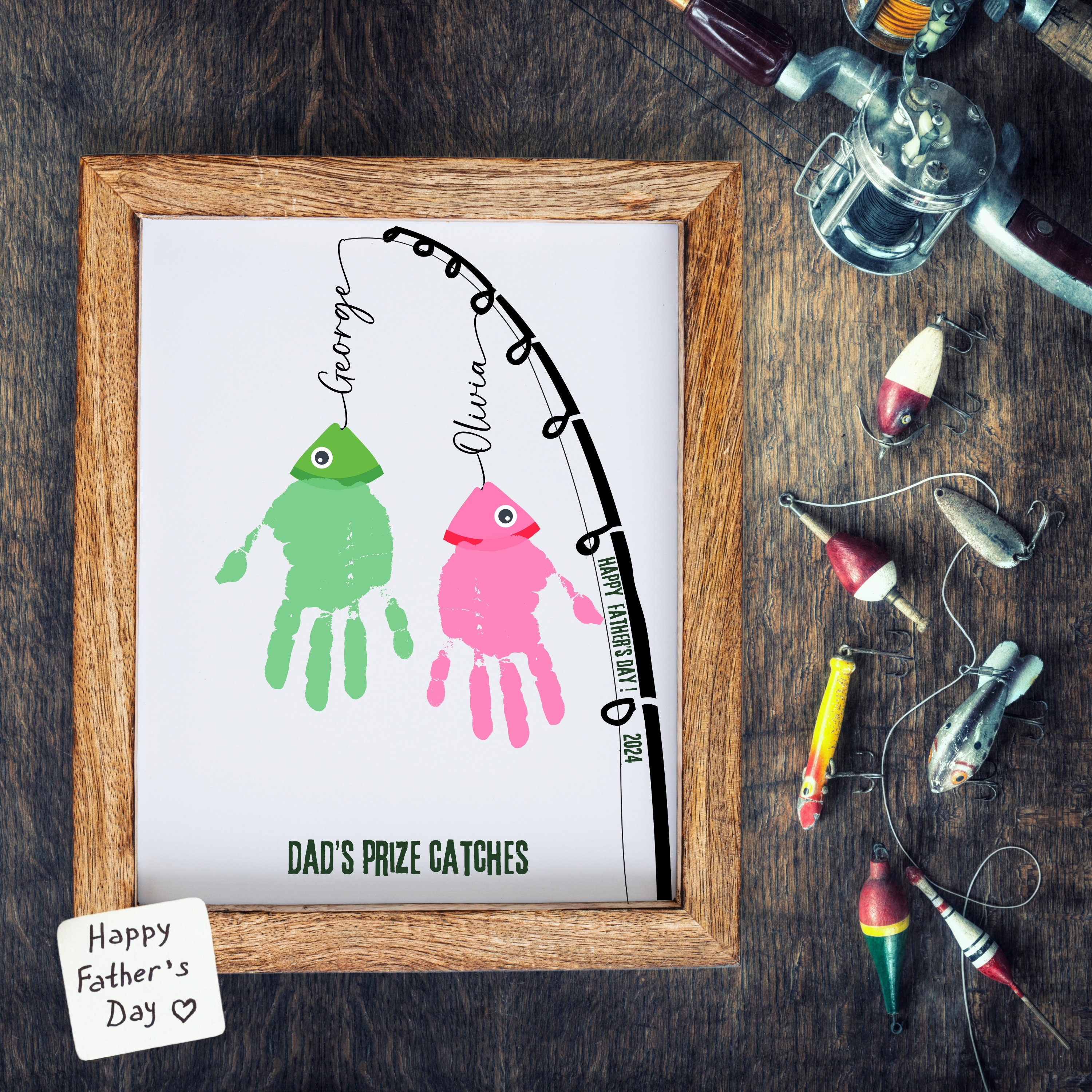 Personalised Father's Day Handprint Gift From Kids DIY Custom Dad's ...