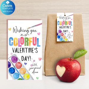Colorful Valentines Day Printable Gift Tag Template Classroom Teacher ...