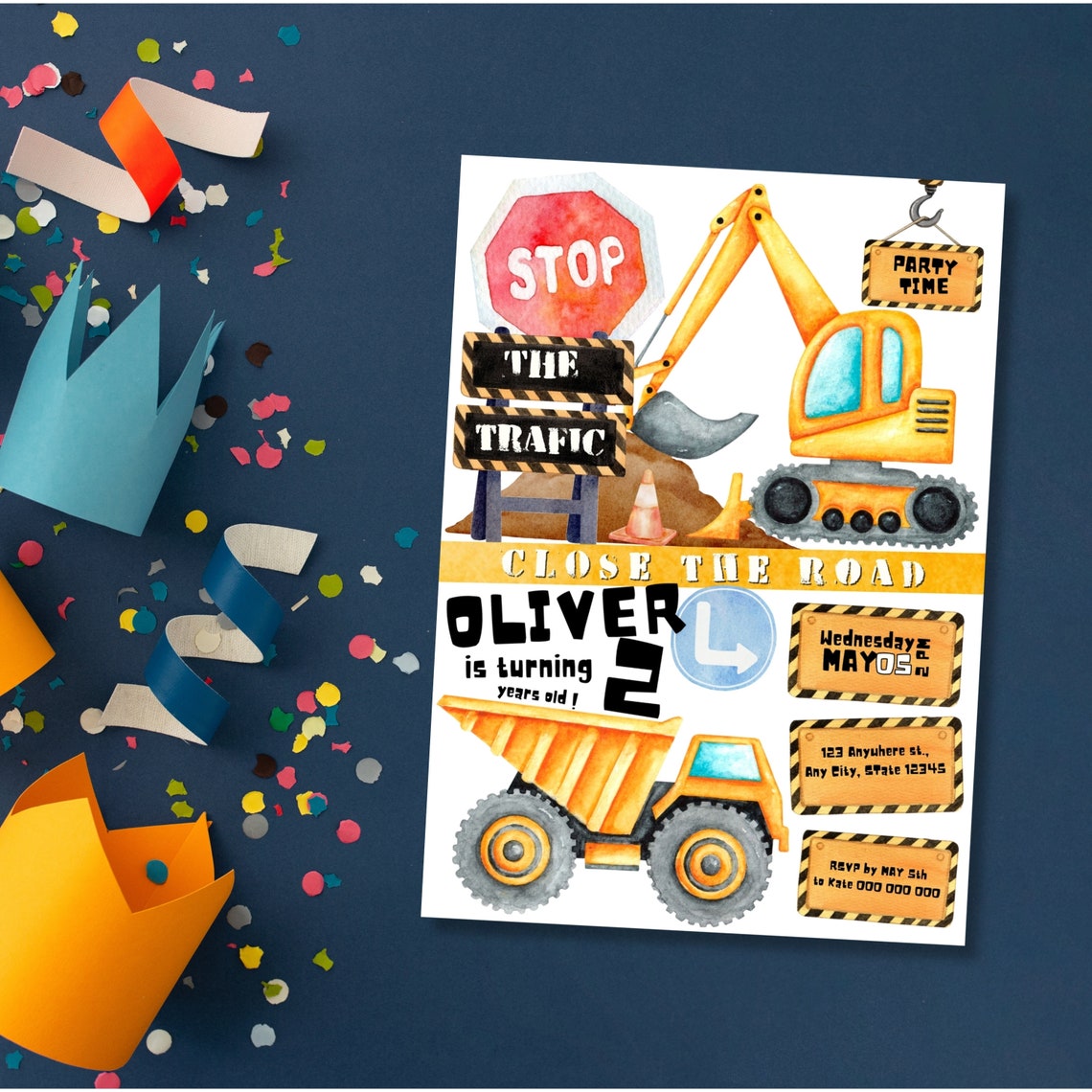 Editable Construction Birthday Invitations, Dump Truck Party Invite ...