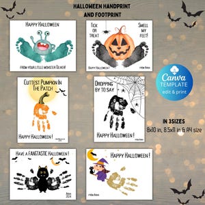 Halloween Handprint Footprint Art, Pumpkin Bat Trick or Treat Smell My ...
