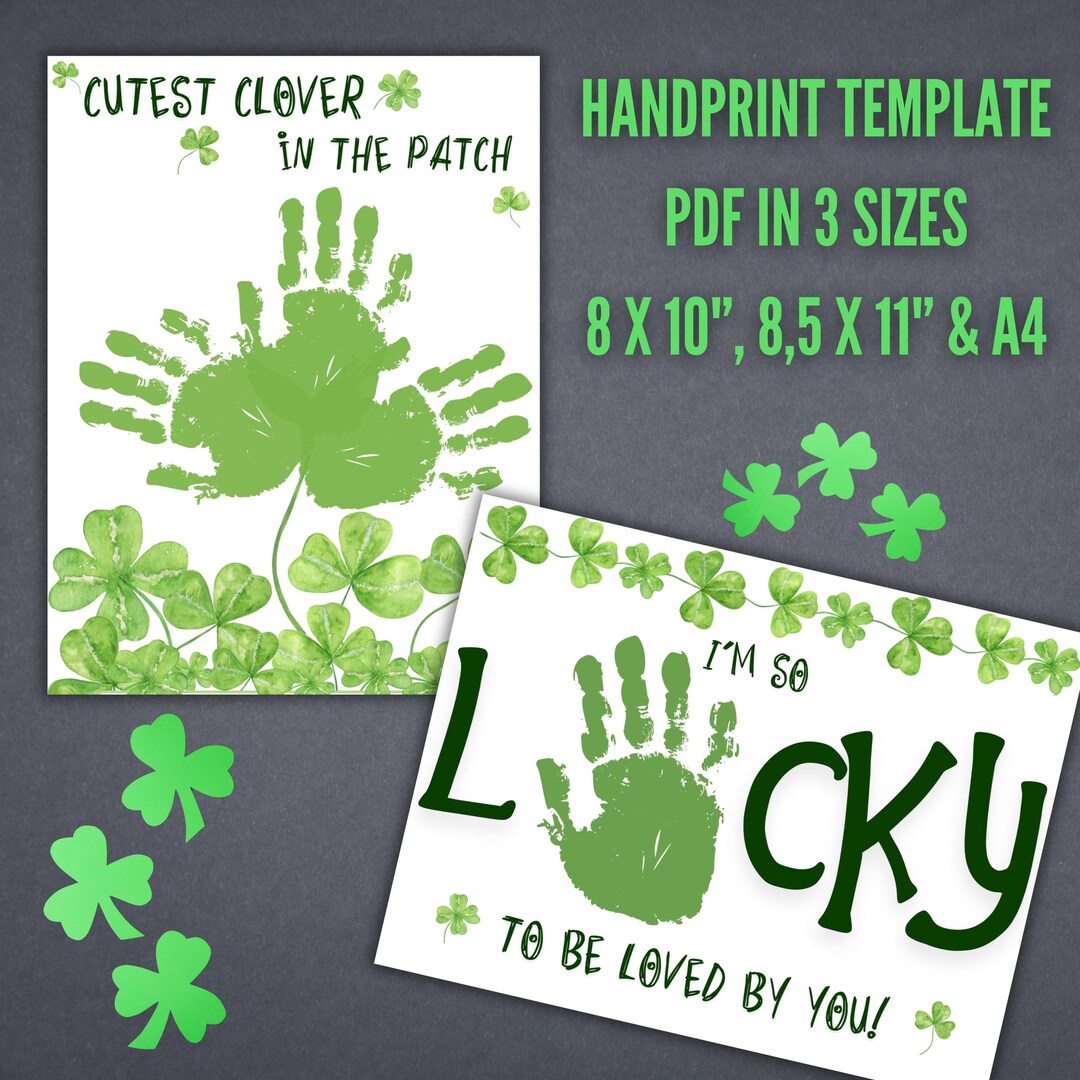 St Patricks Day Clover Handprint Art: Keepsake Gift (PDF) - Etsy