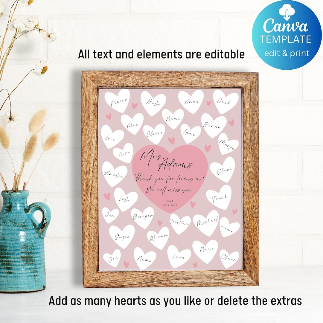 Teacher Appreciation Custom Gift, Editable Printable Teacher Gift End ...