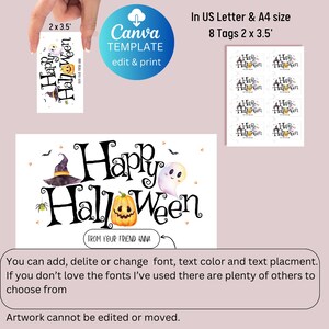 Editable Halloween Favor Tag Spooky Ghost Witch Boo Gift Tags Trick or ...