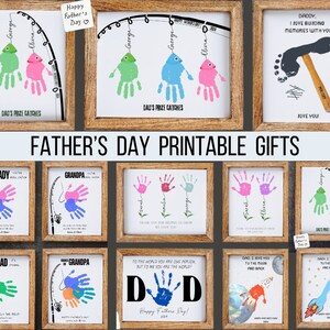 Father's Day Keepsake Handprint Printable DIY Craft Gift for Dad Daddy ...