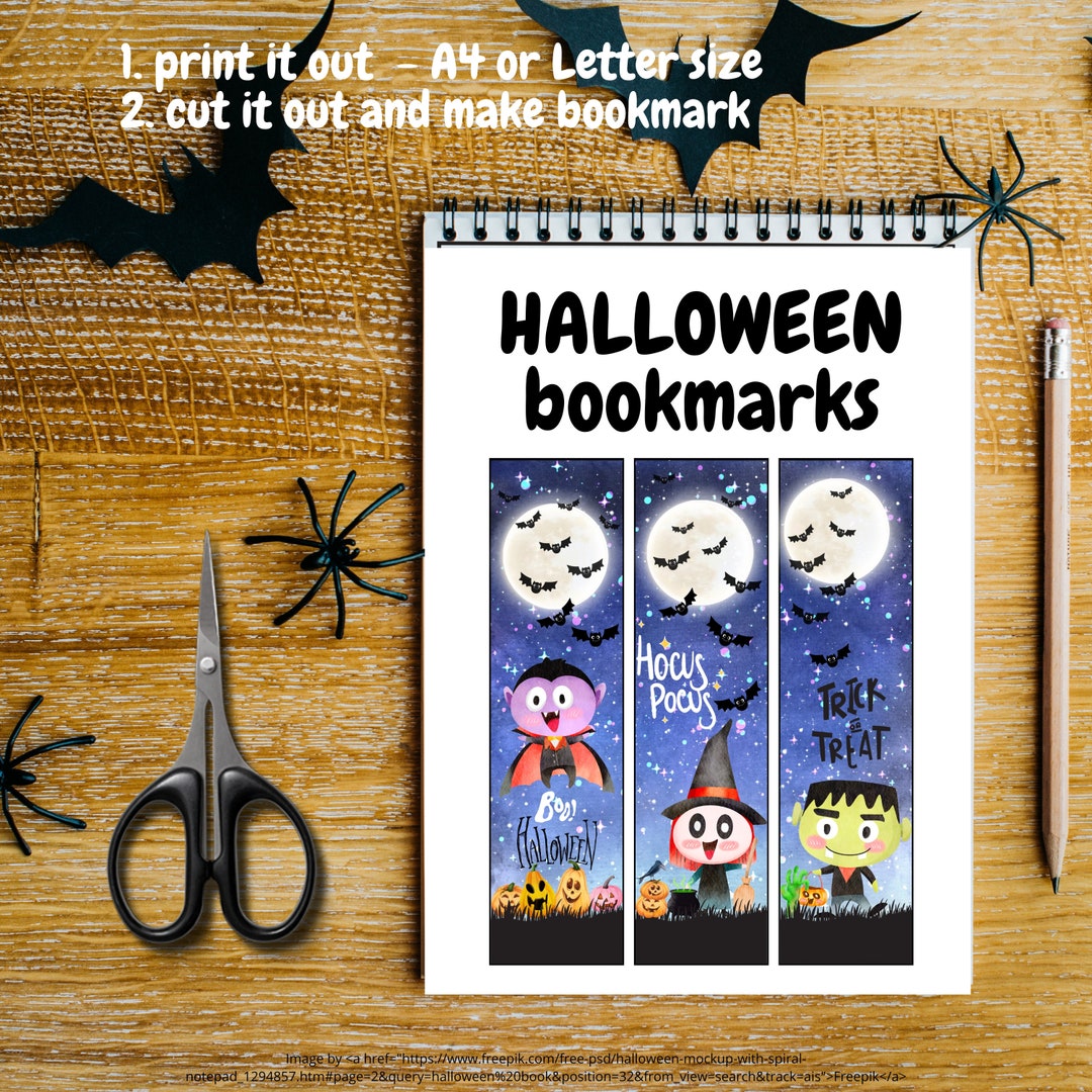 Halloween Printable Bookmark Set, Happy Halloween Trick or Treat ...
