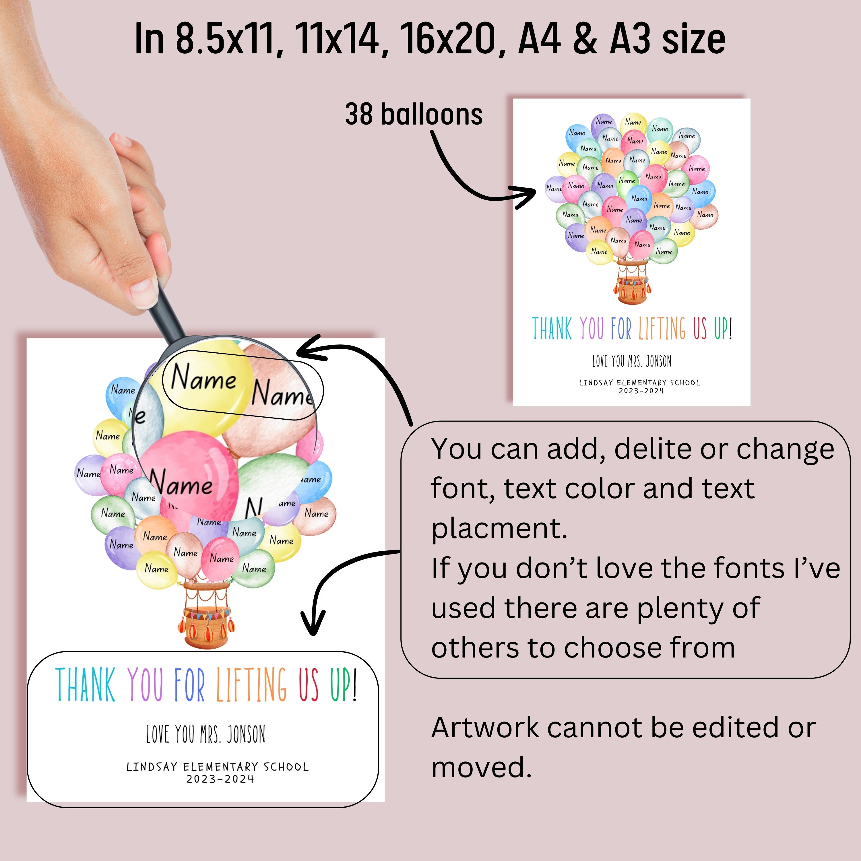 Teacher Appreciation Gift, Editable Printable Teacher Gift End of ...