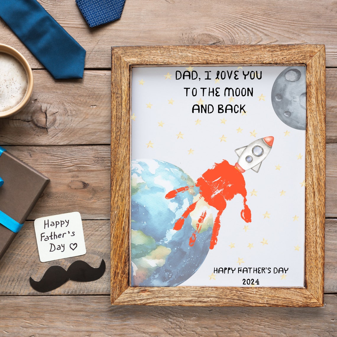 Father's Day Keepsake Handprint Printable DIY Craft Gift for Dad Daddy ...