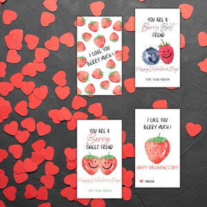 Editable Berry Valentines Gift Tags Valentine You Are Berry Frend Tag ...