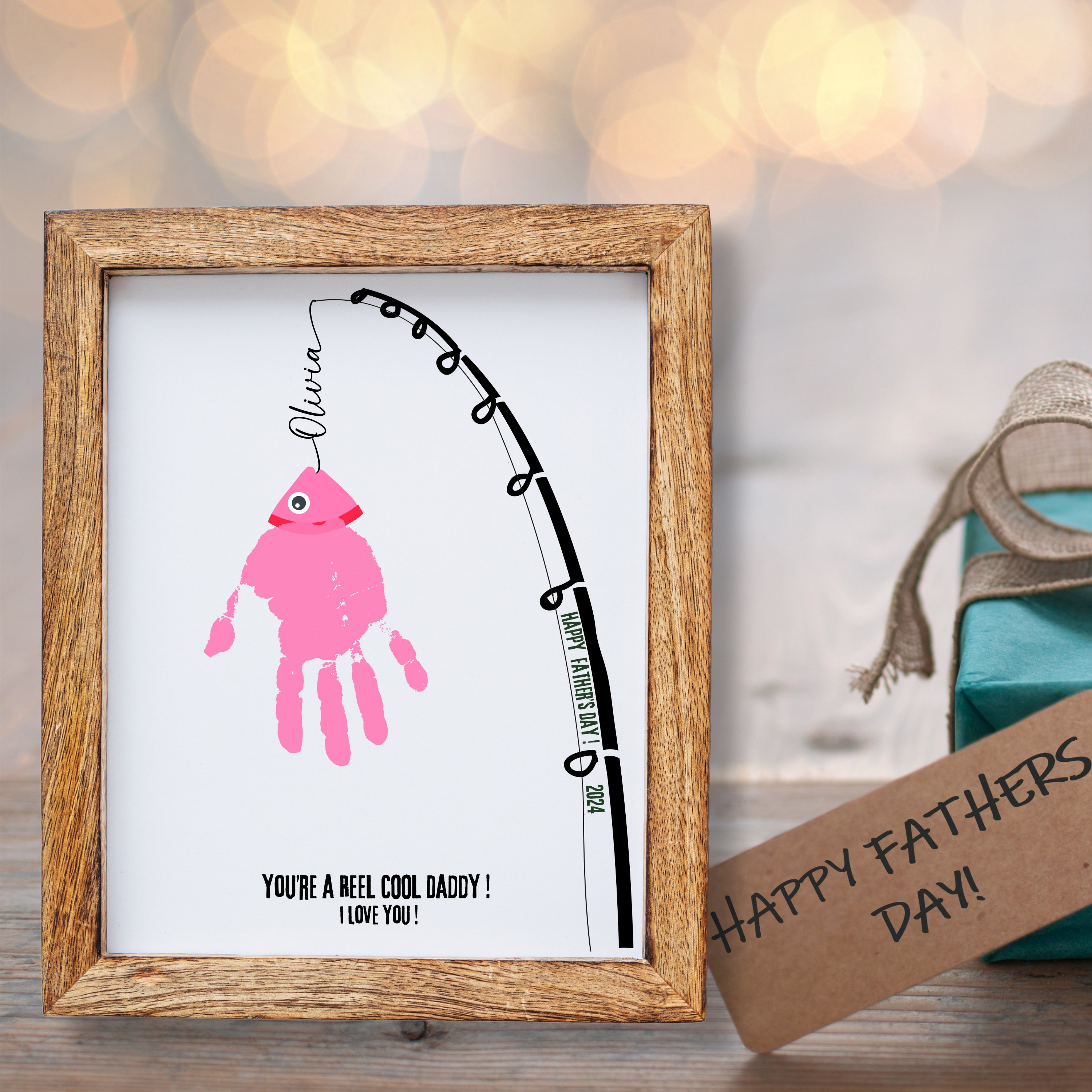 Personalised Father's Day Handprint Gift From Kids DIY Custom Dad's ...