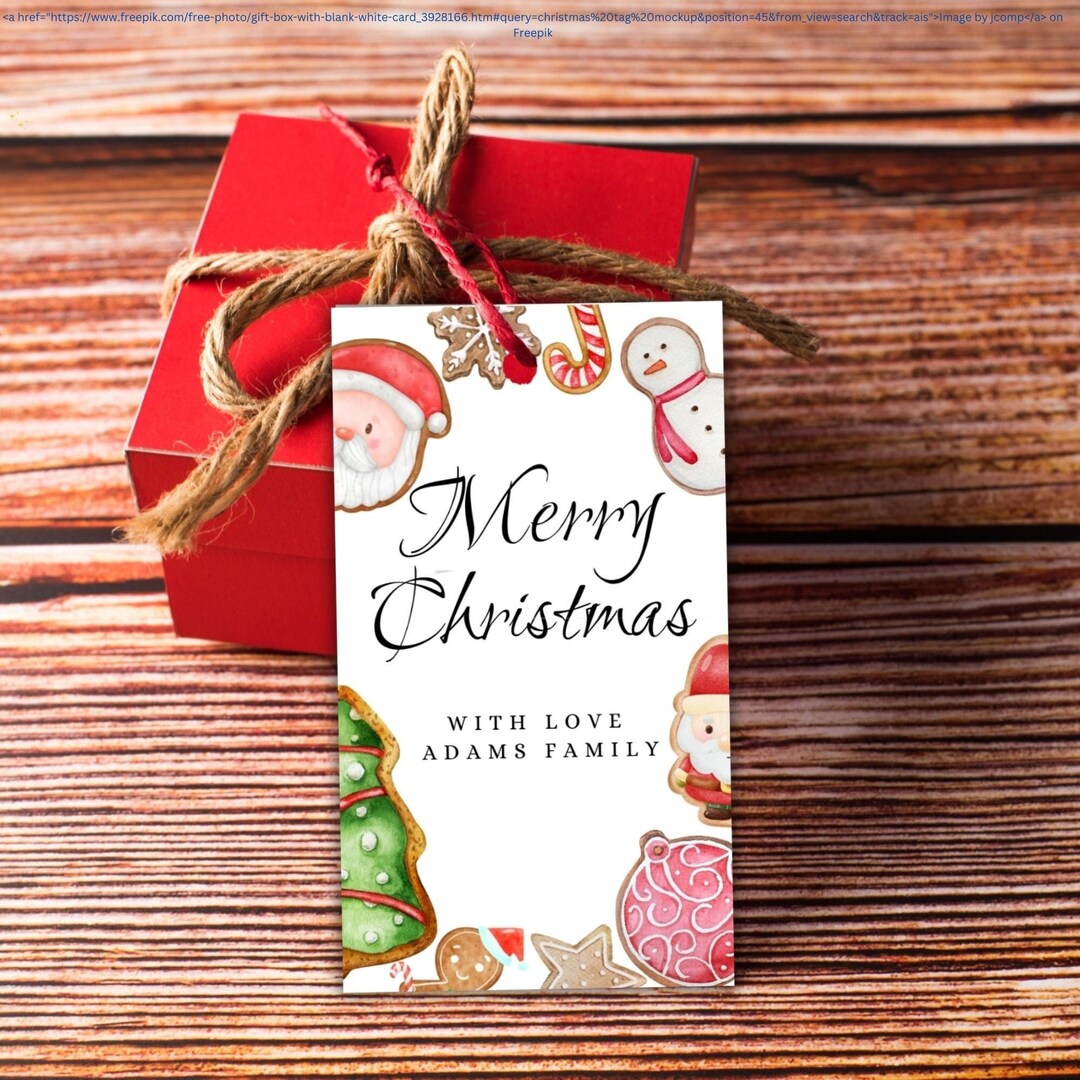 Etiqueta de regalo de Navidad, etiqueta brillante de Baking Spirits ...