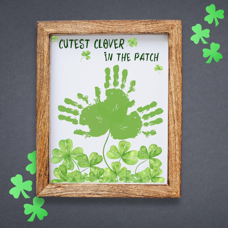 St Patricks Day Clover Handprint Art: Keepsake Gift (PDF) - Etsy