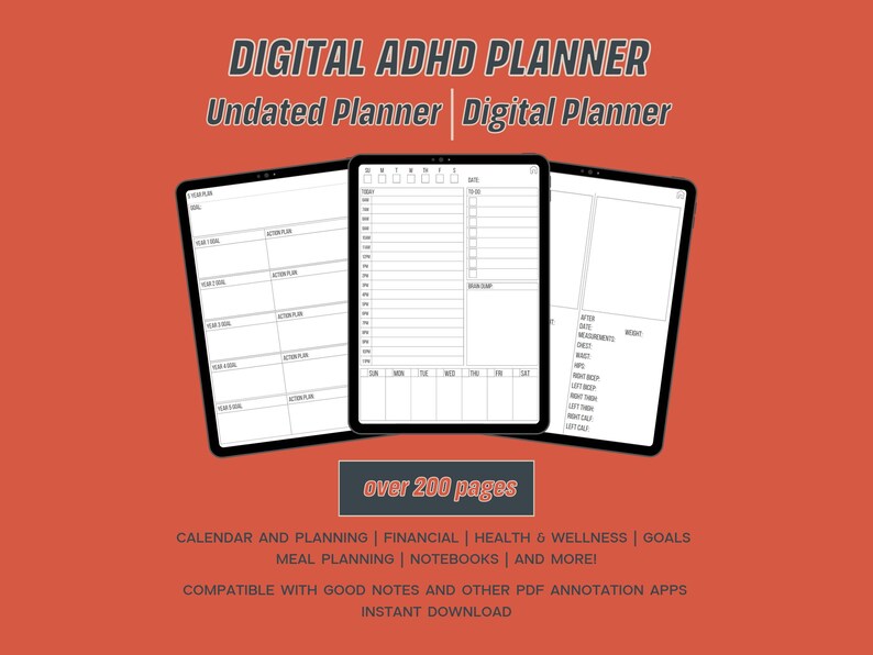 ADHD Digital Planner (made by an Adhder) for Ipad, Goodnotes + Android ...