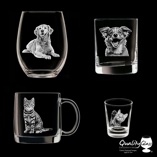 Engraved Dog Glass - Etsy