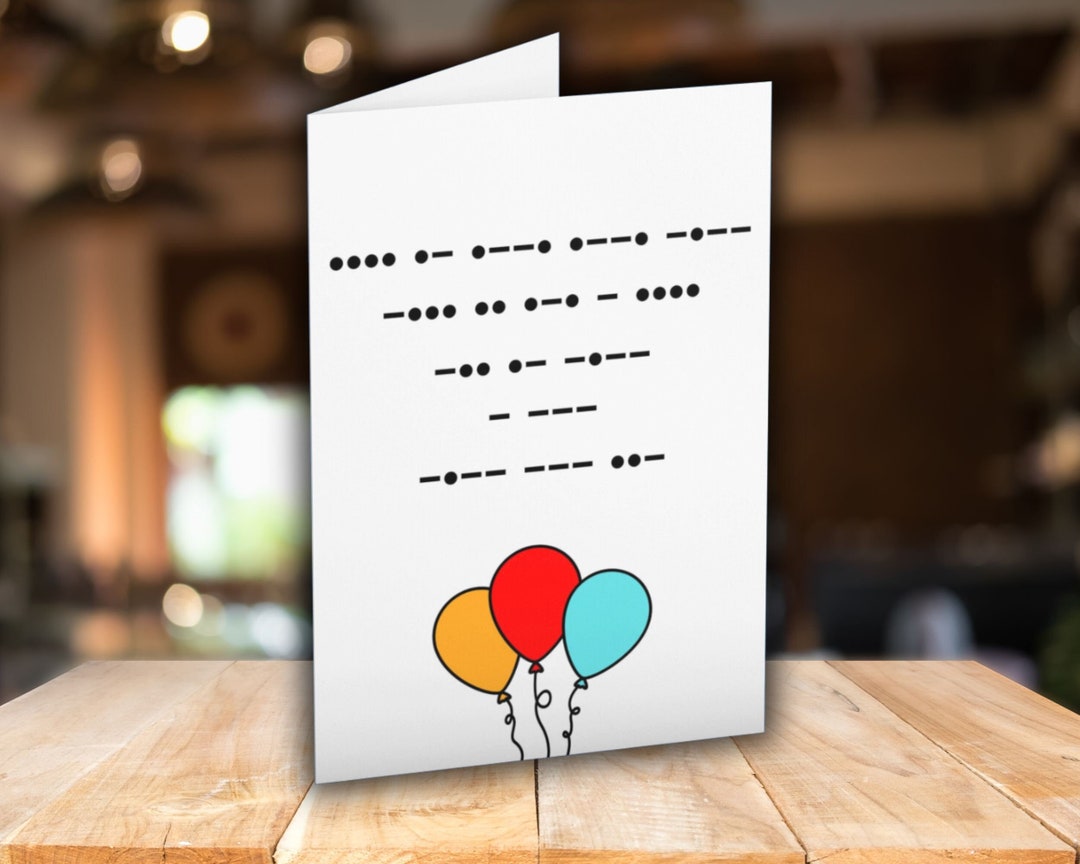 Morse Code Happy Birthday to You Card, Simple Morse Code Card, Card for ...