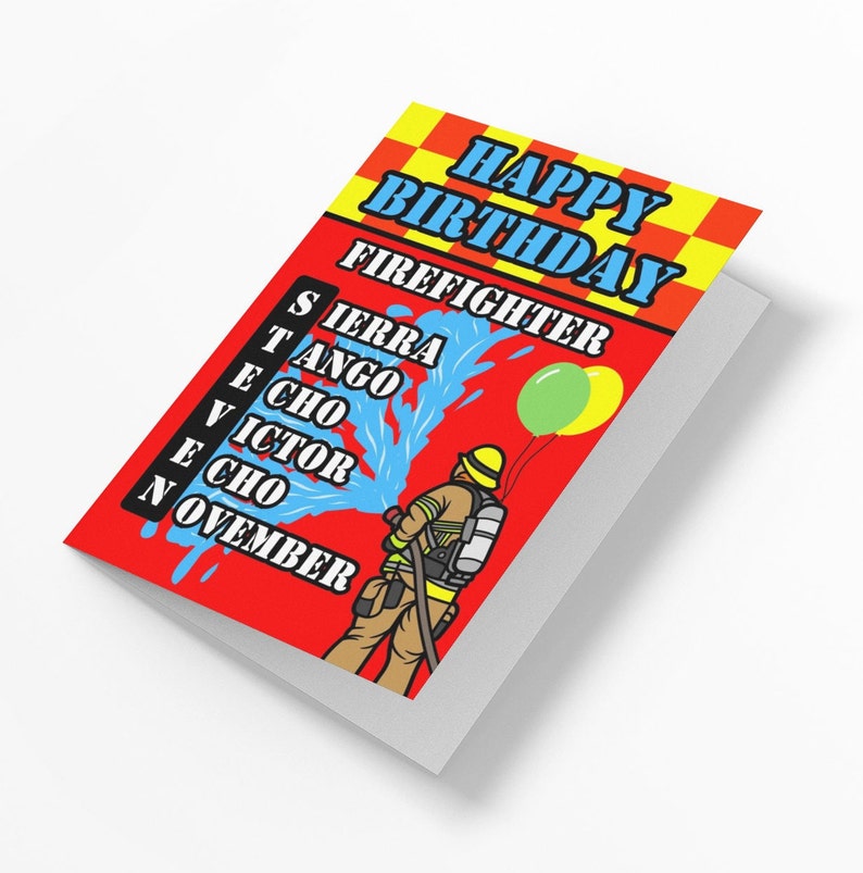 Personalised Firefighter Birthday Card, Fireman Firewoman Card ...