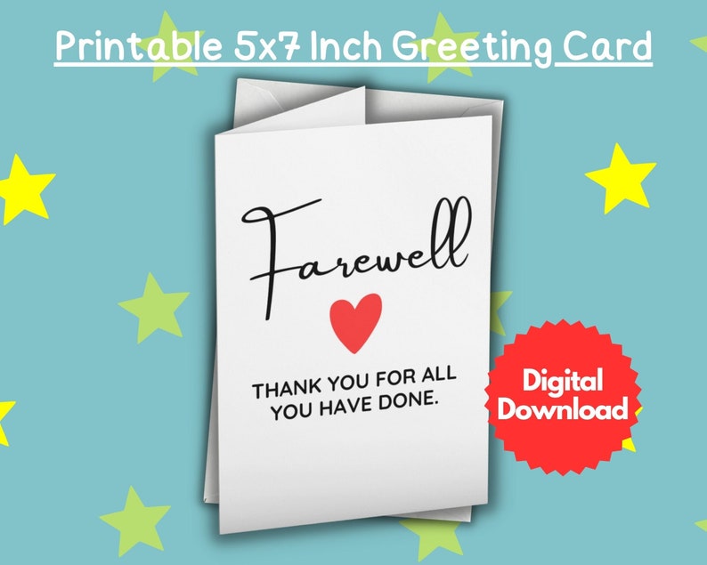 Printable Farewell Leaving Card Thinking of You Cute Greeting - Etsy Canada