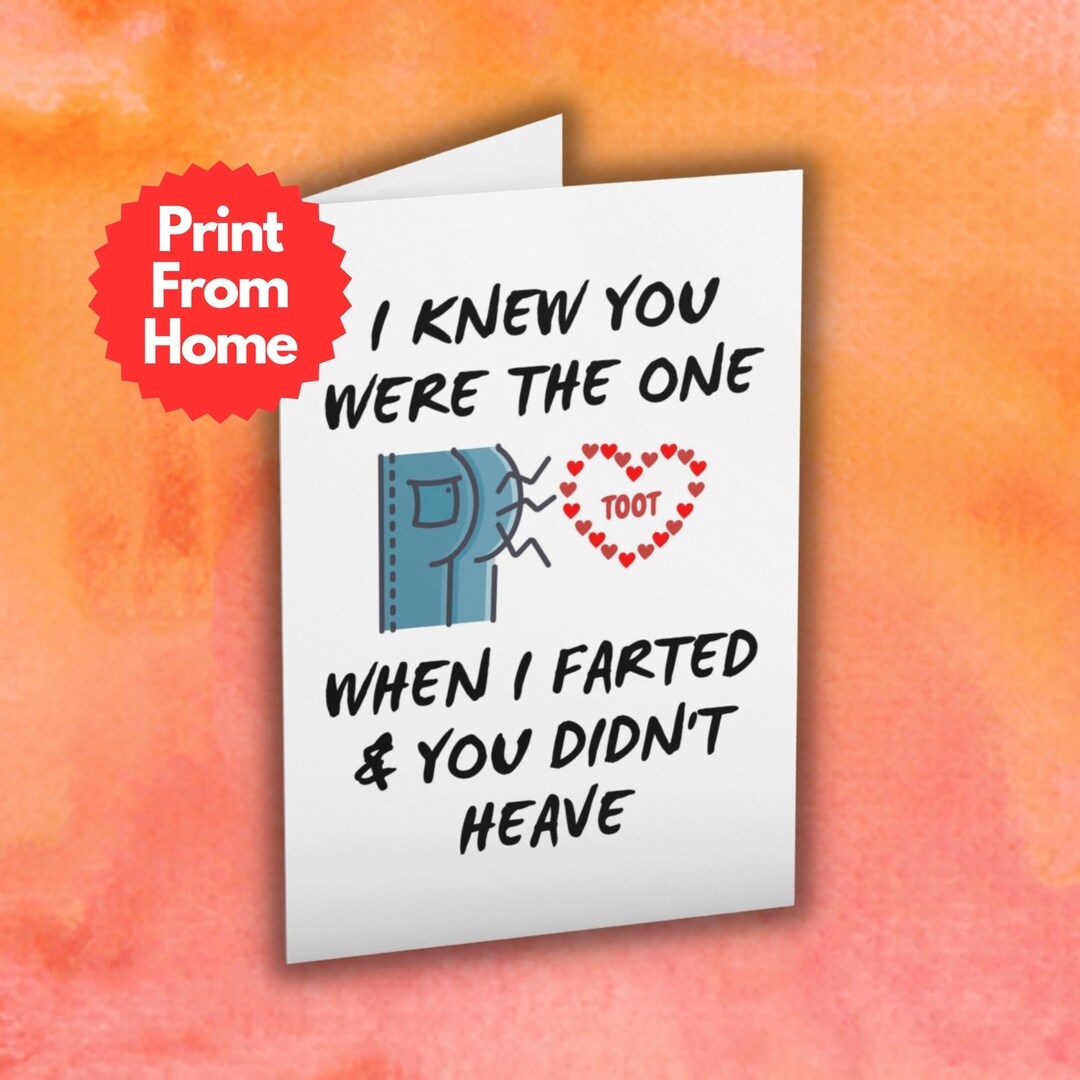 Printable Fart Card, Funny Fart Anniversary Card for Boyfriend ...