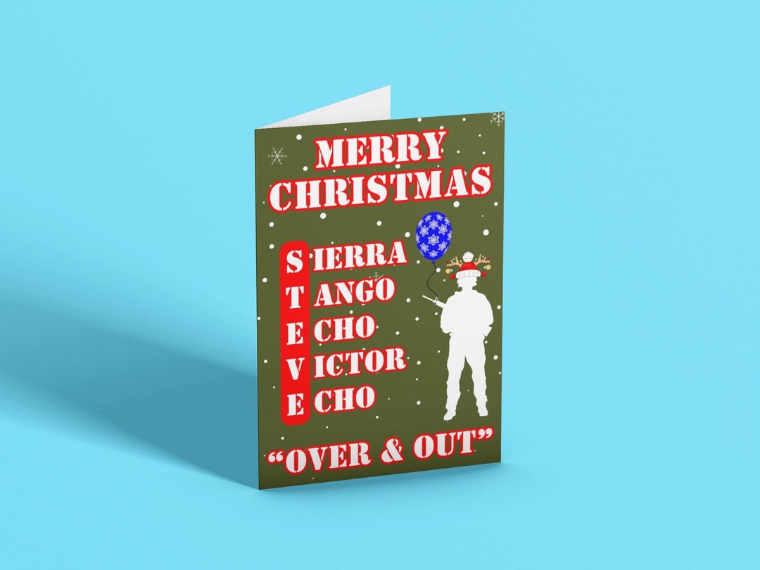Personalised Military Christmas Card, Army Soldier Card, Phonetic ...