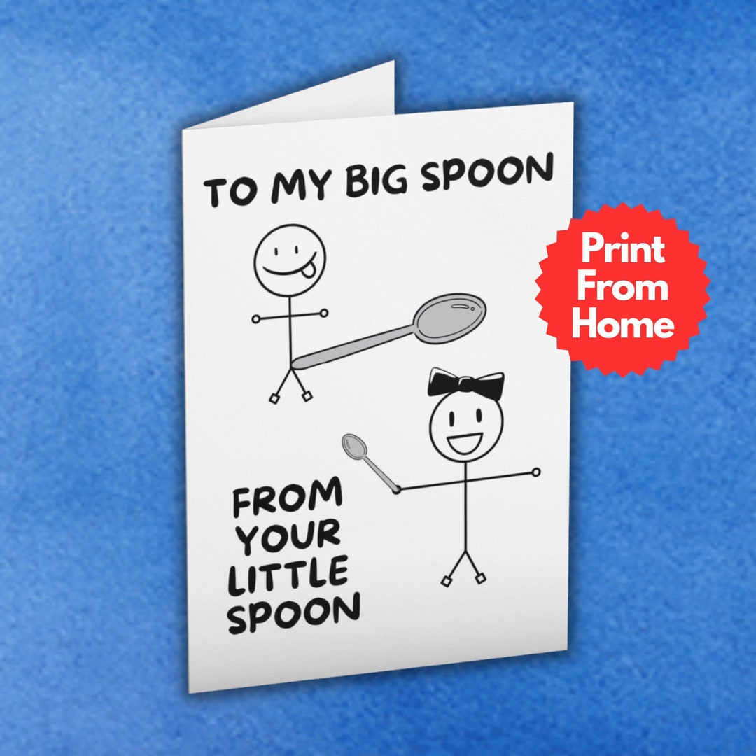 Big Spoon Little Spoon Card Printable Anniversary Card Fun - Etsy