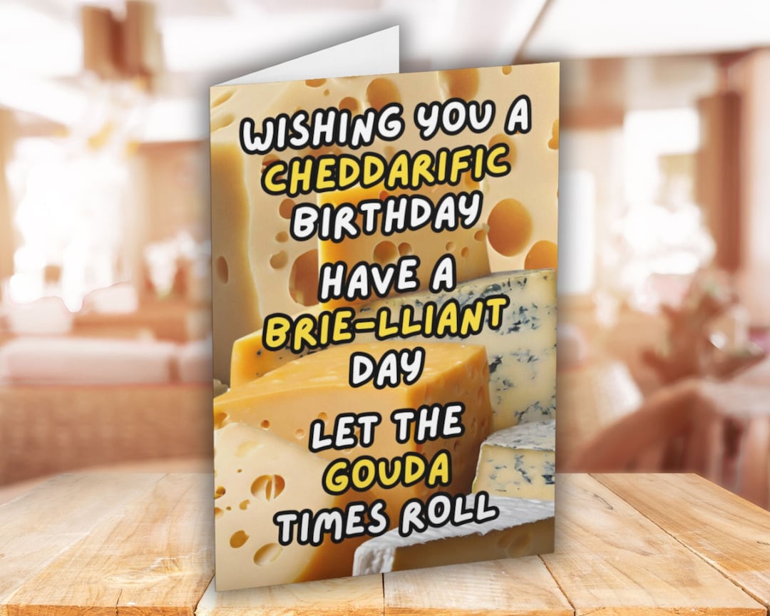 Cheesy Birthday Card, Cheese Lover Gift, Birthday Card for Him Her ...