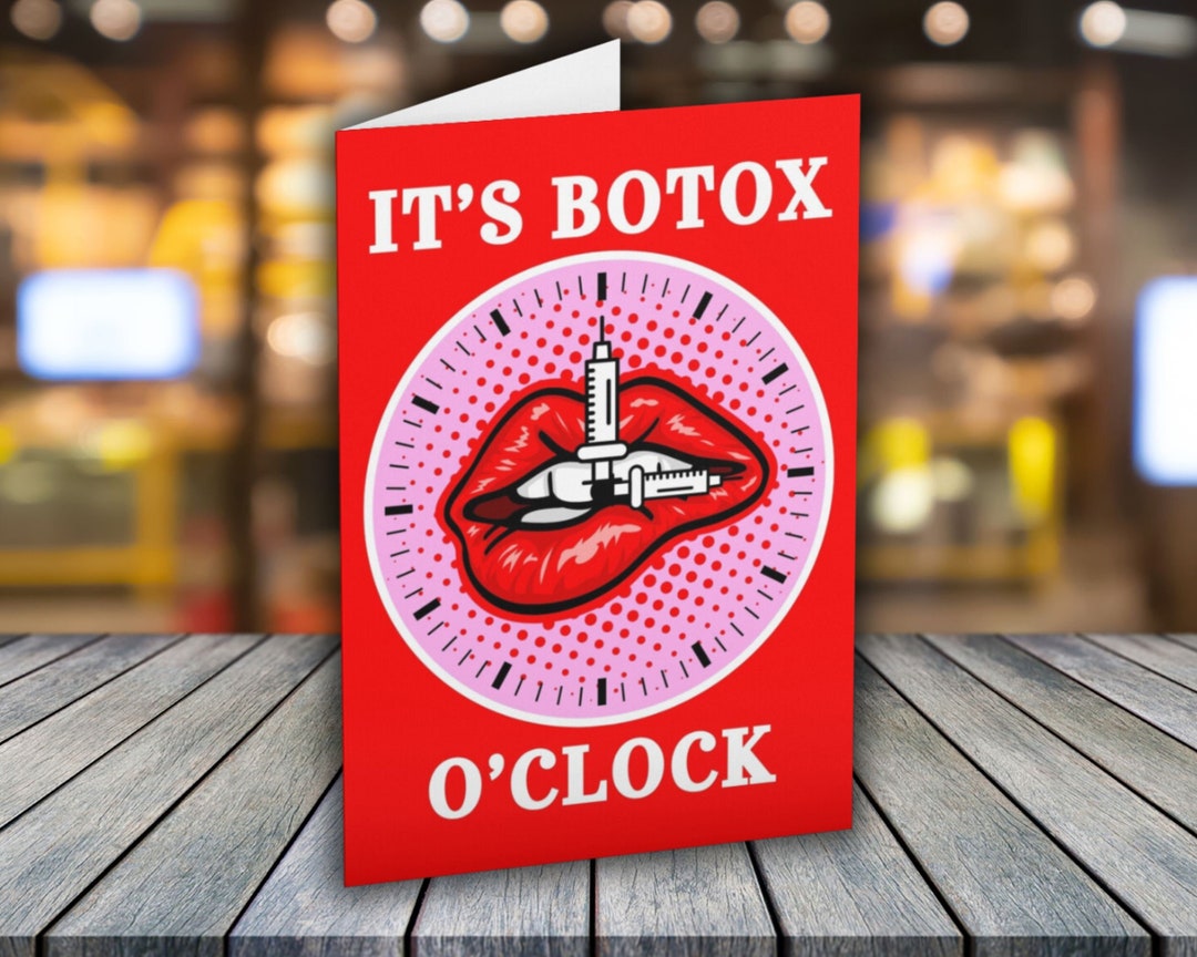 Botox Card, It's Botox O'clock Fun Birthday Card, Card for Her, Card ...
