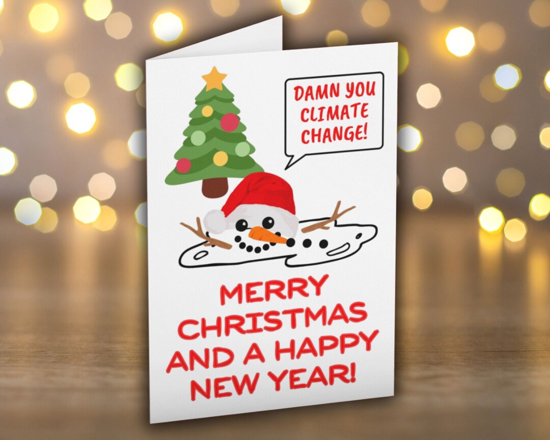 Climate Change Christmas Card, Funny Christmas Card, Merry Christmas ...