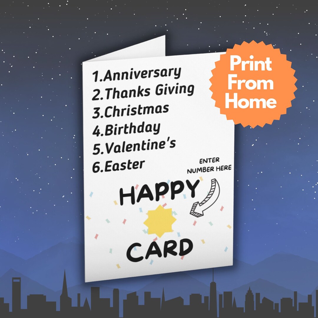 Funny Multi Purpose Card, Printable Birthday Card, Happy Birthday Card ...