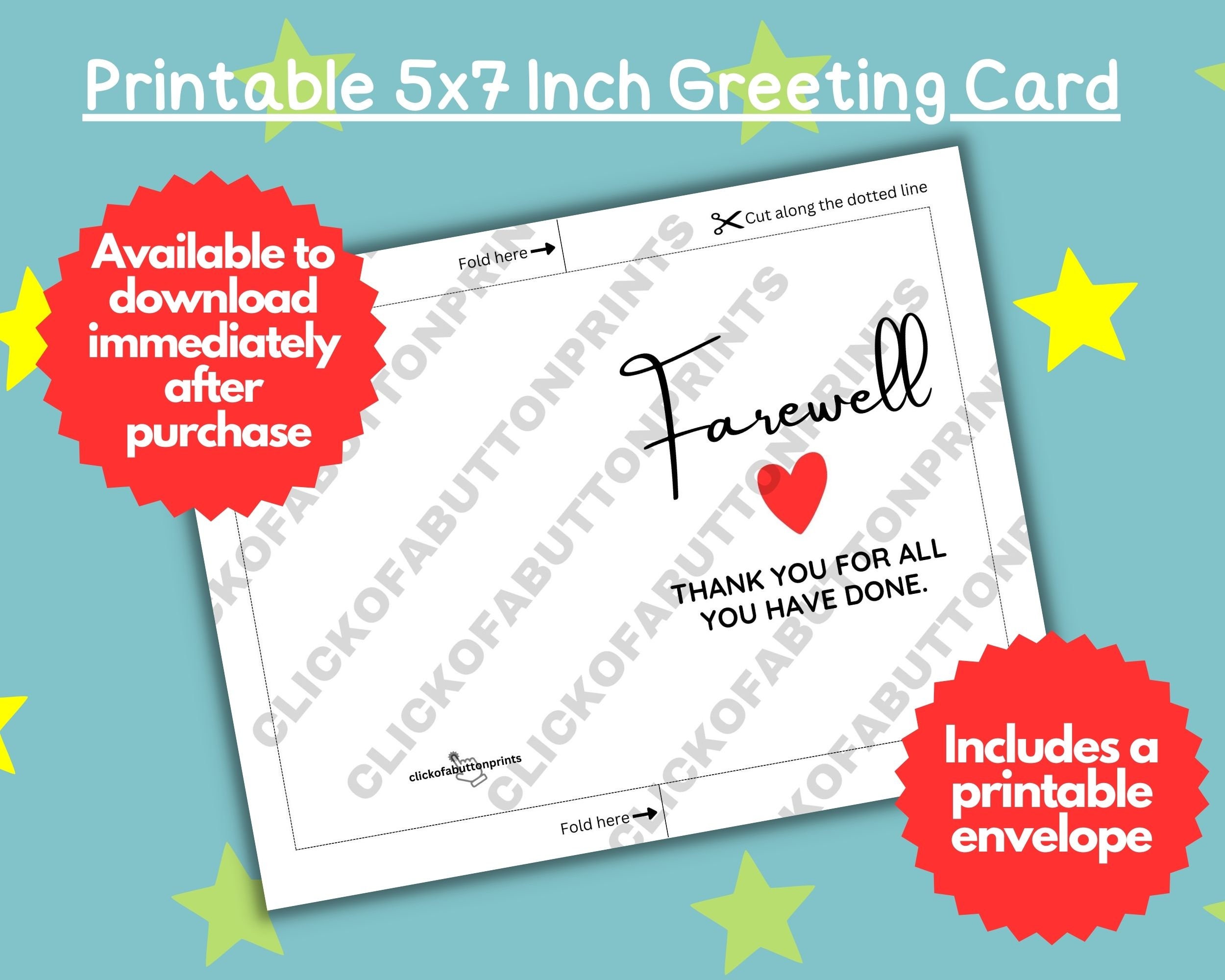 Printable Farewell Leaving Card, Thinking of You Cute Greeting Card ...
