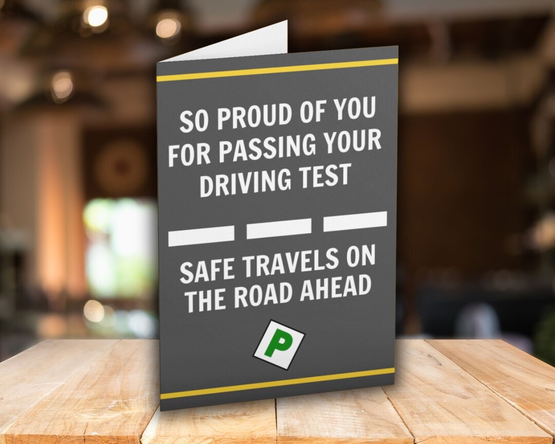 Buy So Proud of You Card, Passed Driving Test Gift, Safe Travels Card ...