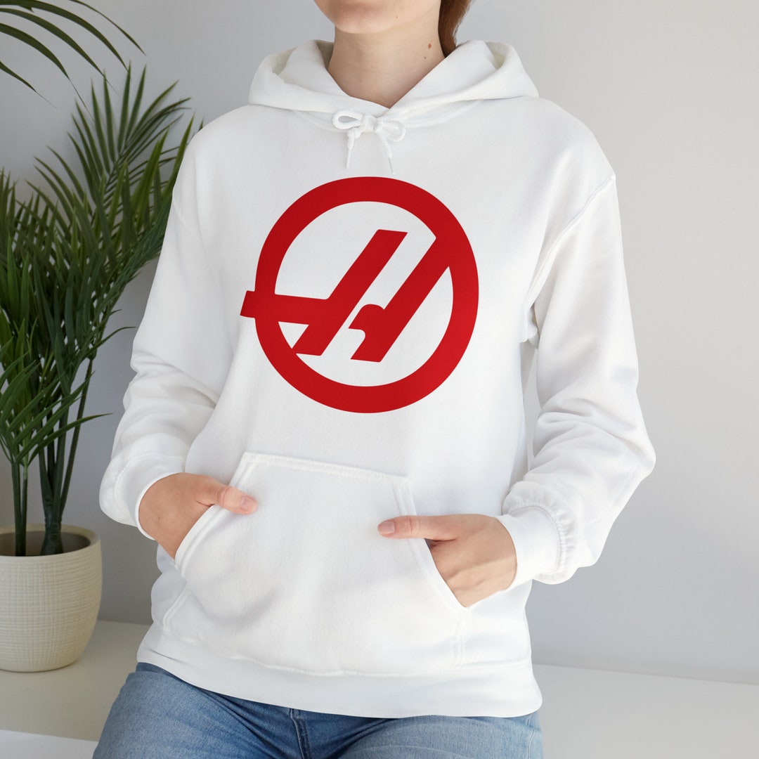 Haas H Logo F1 Team Hoodie Long Sleeve Guenther Steiner Haas Formula 1 ...