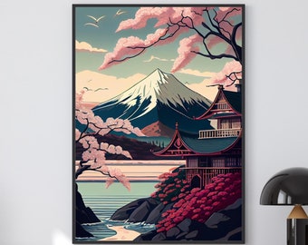 Sakura Tree Wall Art, Cherry Blossom Printable Wall Art, Flower Poster ...