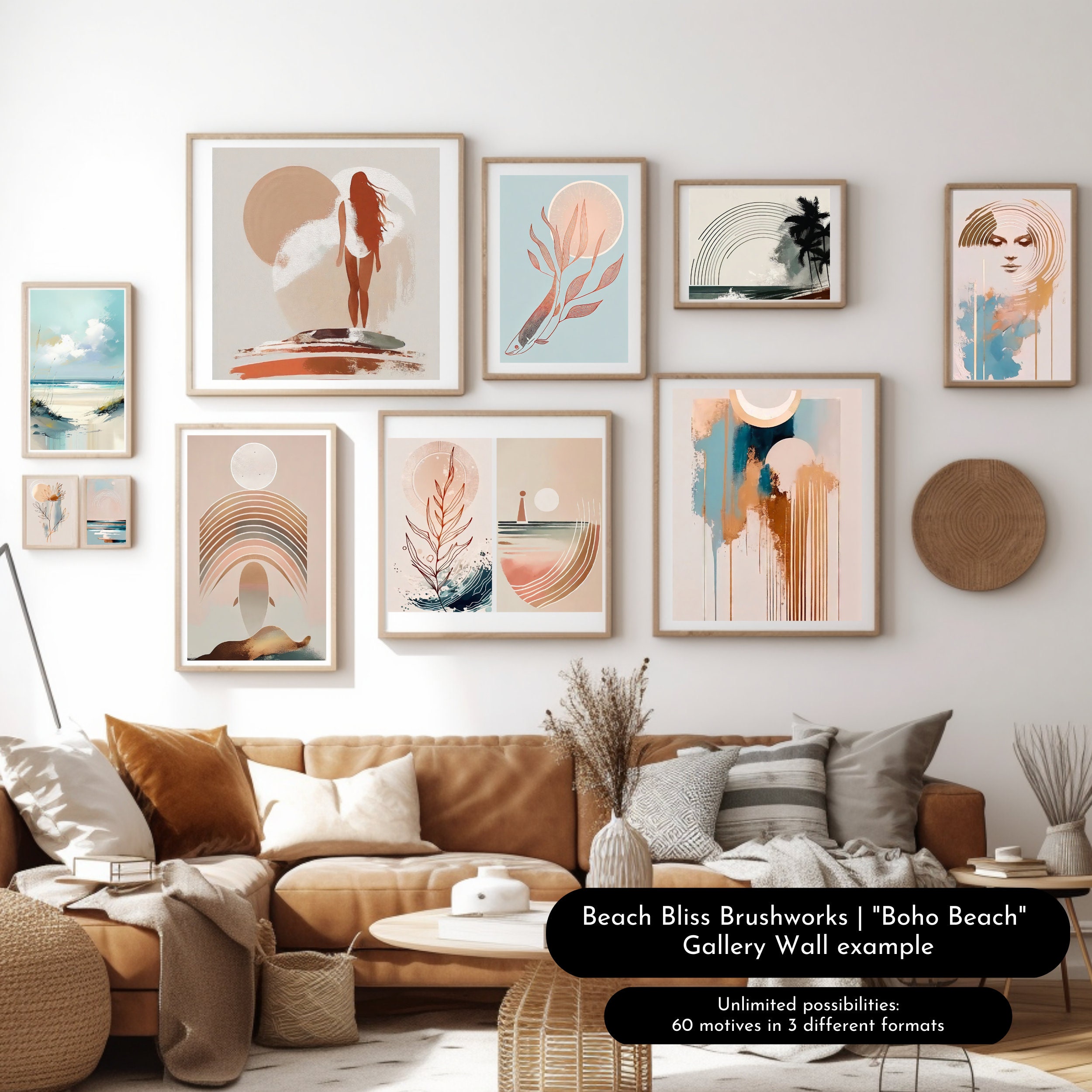 Boho Beach, Boho Poster Set, Boho Digital, Minimalistic Wall Art ...