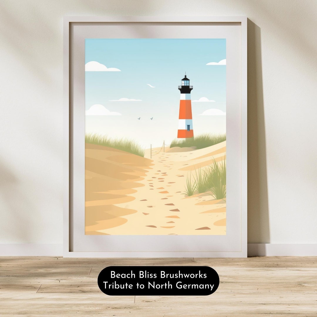Baltic Sea Beach, North Sea Beach, North Germany, Travel Poster, Print ...