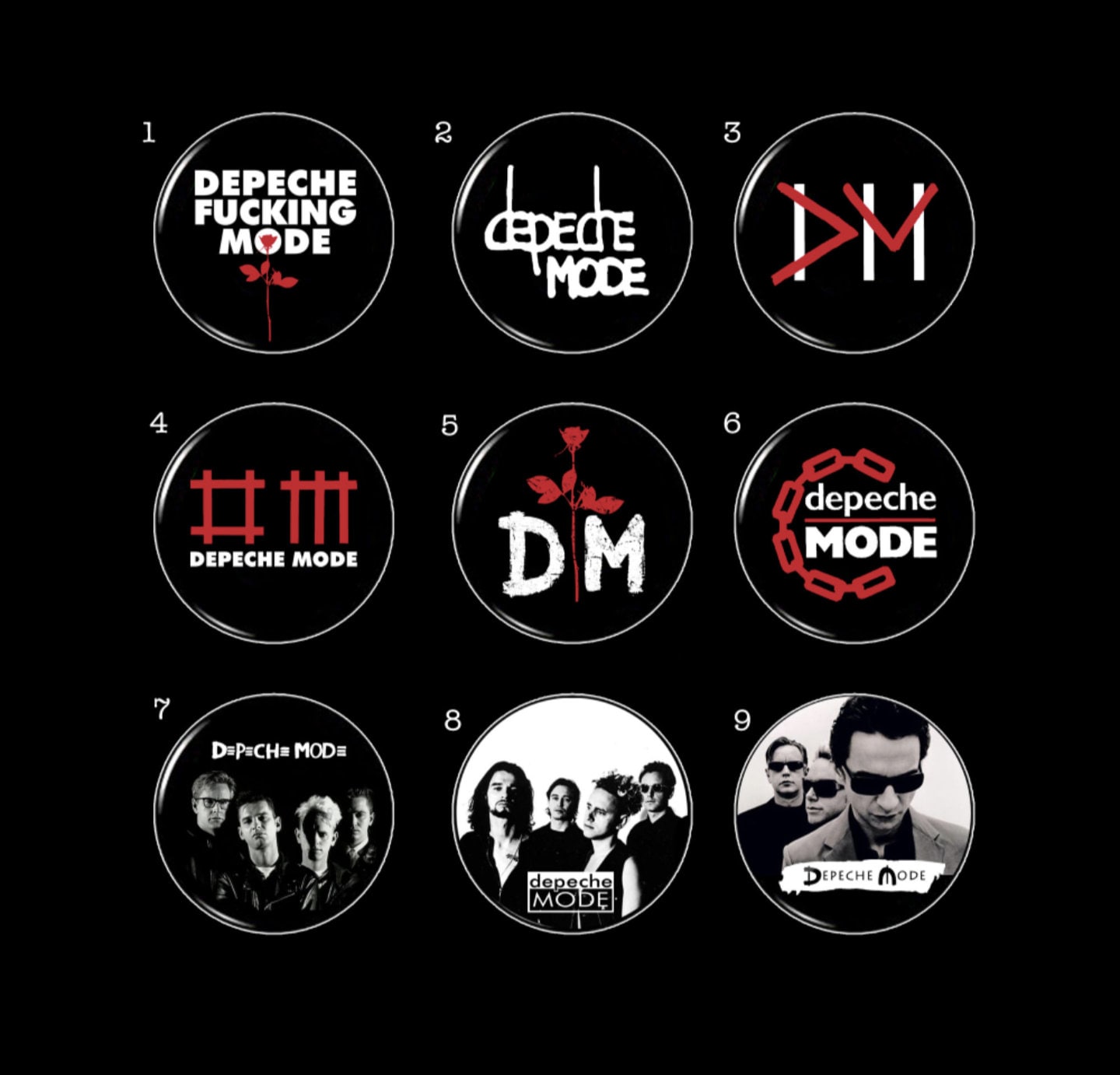 DM Pin-back Buttons | Depeche Mode Buttons | Music Buttons | Goth ...