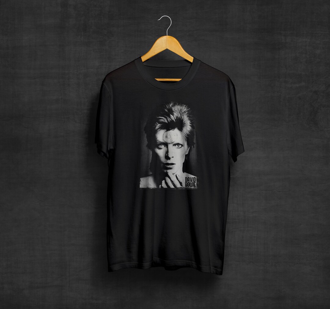 Bowie Black T-shirt | 80s | Band Shirts | Glam Rock - Etsy
