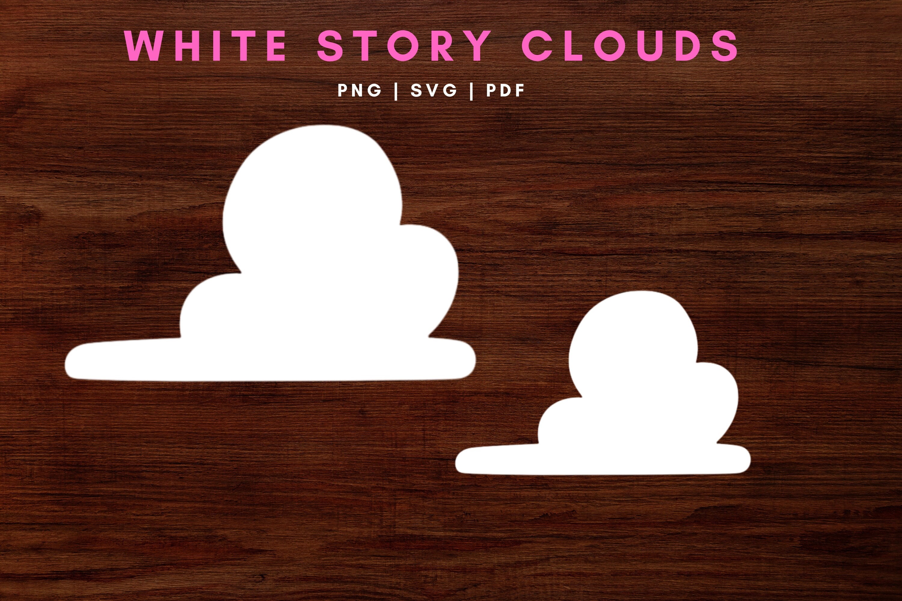Toy Story Clouds SVG, Cartoon Cloud Silhouette, Kids Cloud, White Cloud ...