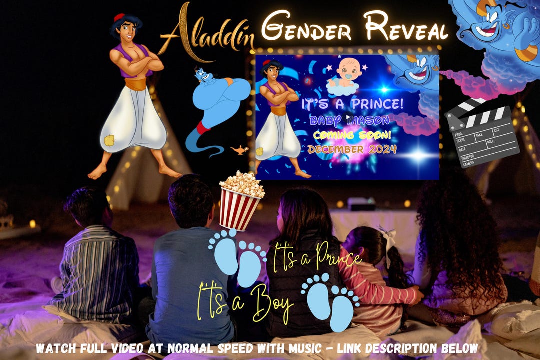 Aladdin Gender Reveal Video Announcement: Boy or Girl Movie (digital ...