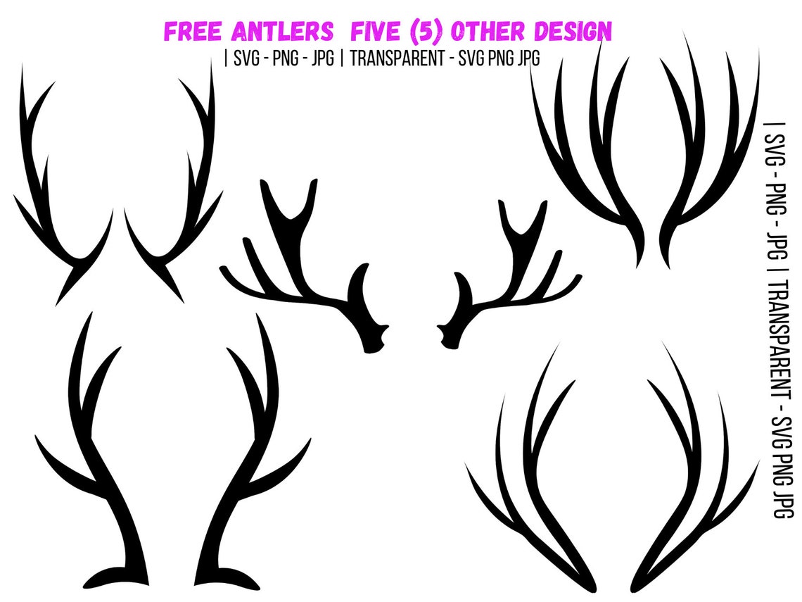 Antlers SVG, Deer Antlers Silhouette, Elk Antlers Clipart, Reindeer ...