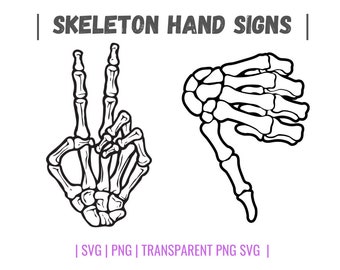 Skeleton Hand Signs Hang Loose, Rock, Middle Finger, Funny Skeleton ...
