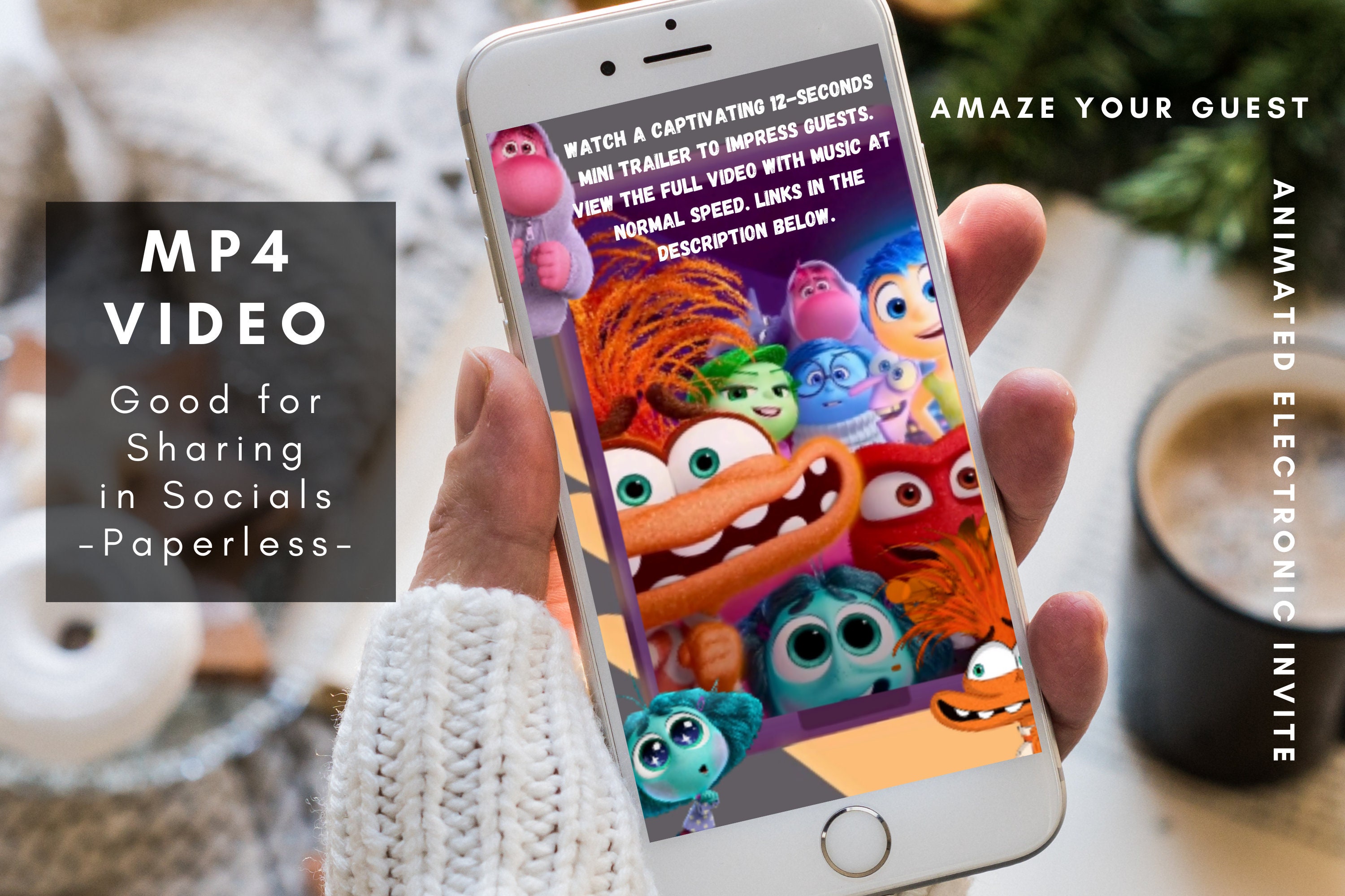 Inside Out 2 Pixar Editable Invitations 2 Digital Printable Invite ...