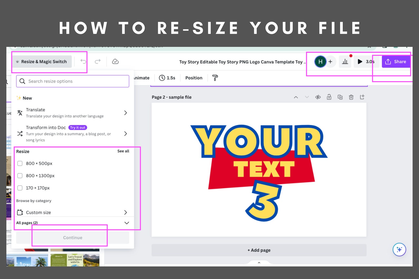 Editable Toy Story PNG Logo Canva Template, Toy Story Custom Logo Name ...