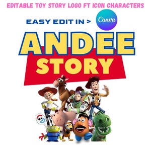 Editable Toy Story PNG Logo Canva Template, Toy Story Custom Logo Name ...