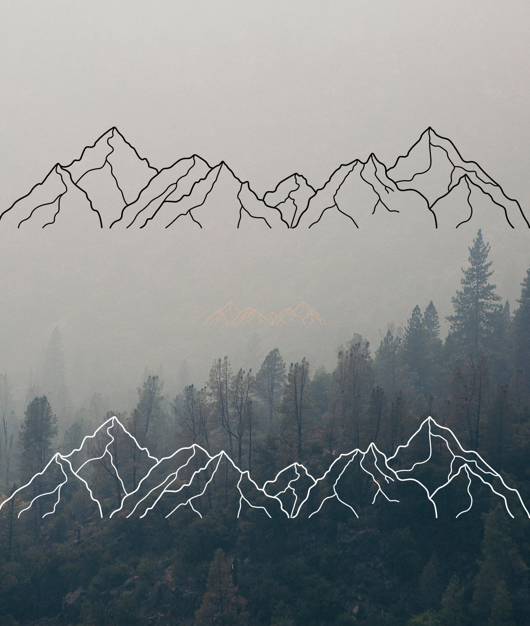 Minimalist Line Mountain SVG PNG Bundle, Simple Mountain Line Drawings ...