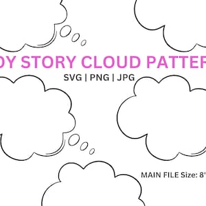Toy Story Clouds Pattern: Nursery Decor SVG, PNG, JPG Files (8x10 ...