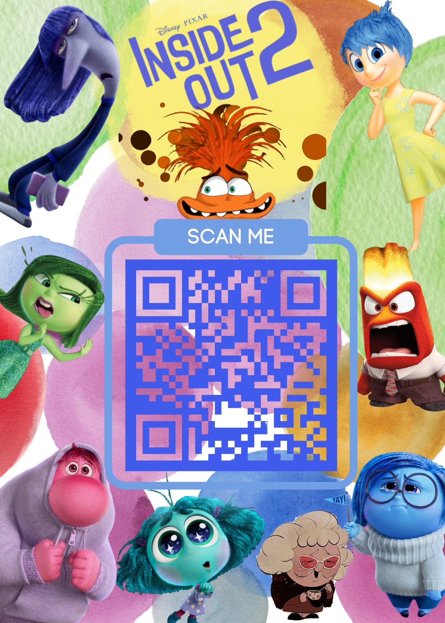 Inside Out 2 Pixar Editable Invitations 2 Digital Printable Invite ...